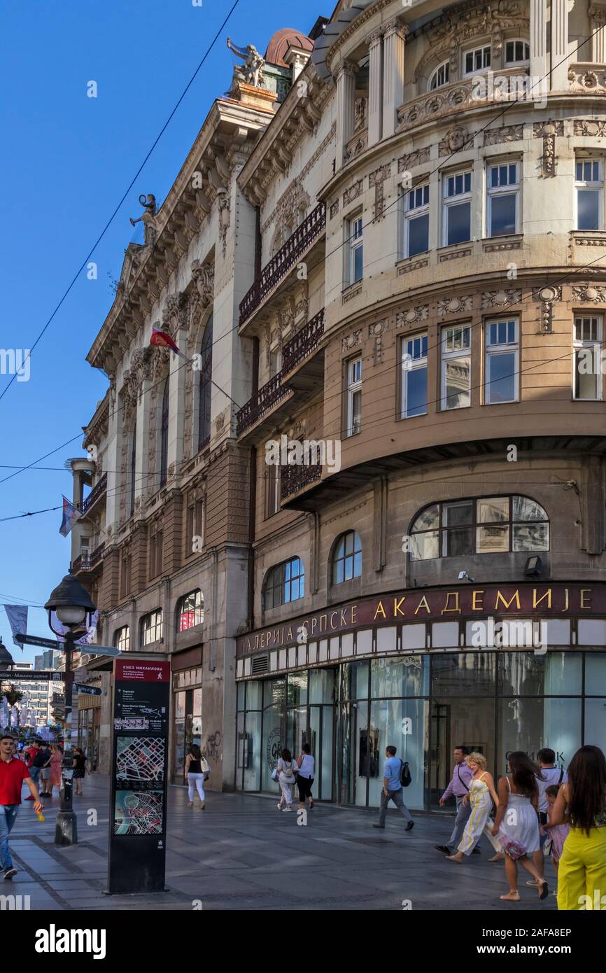 BELGRADE, SERBIA - AUGUST 12, 2019: Typical Building at Knez Mihailova ...