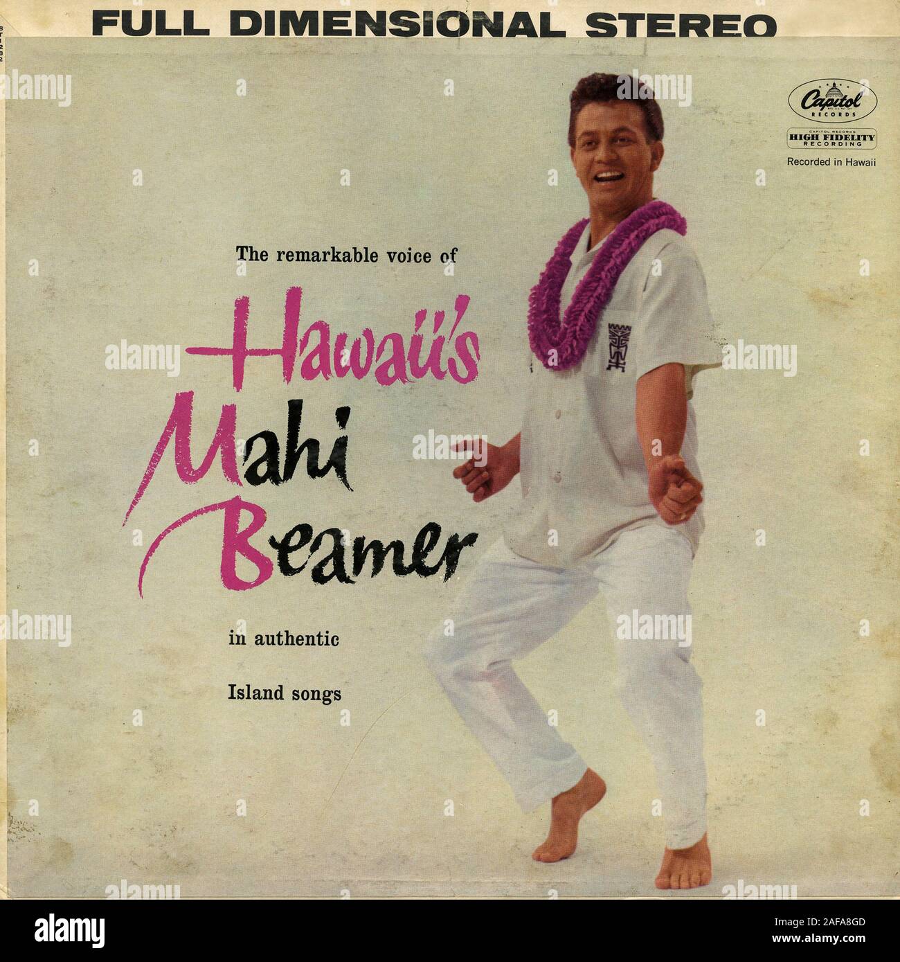 Hawaii's Mahi Beamer - - Vintage vinyl record cover Stock Photo - Alamy