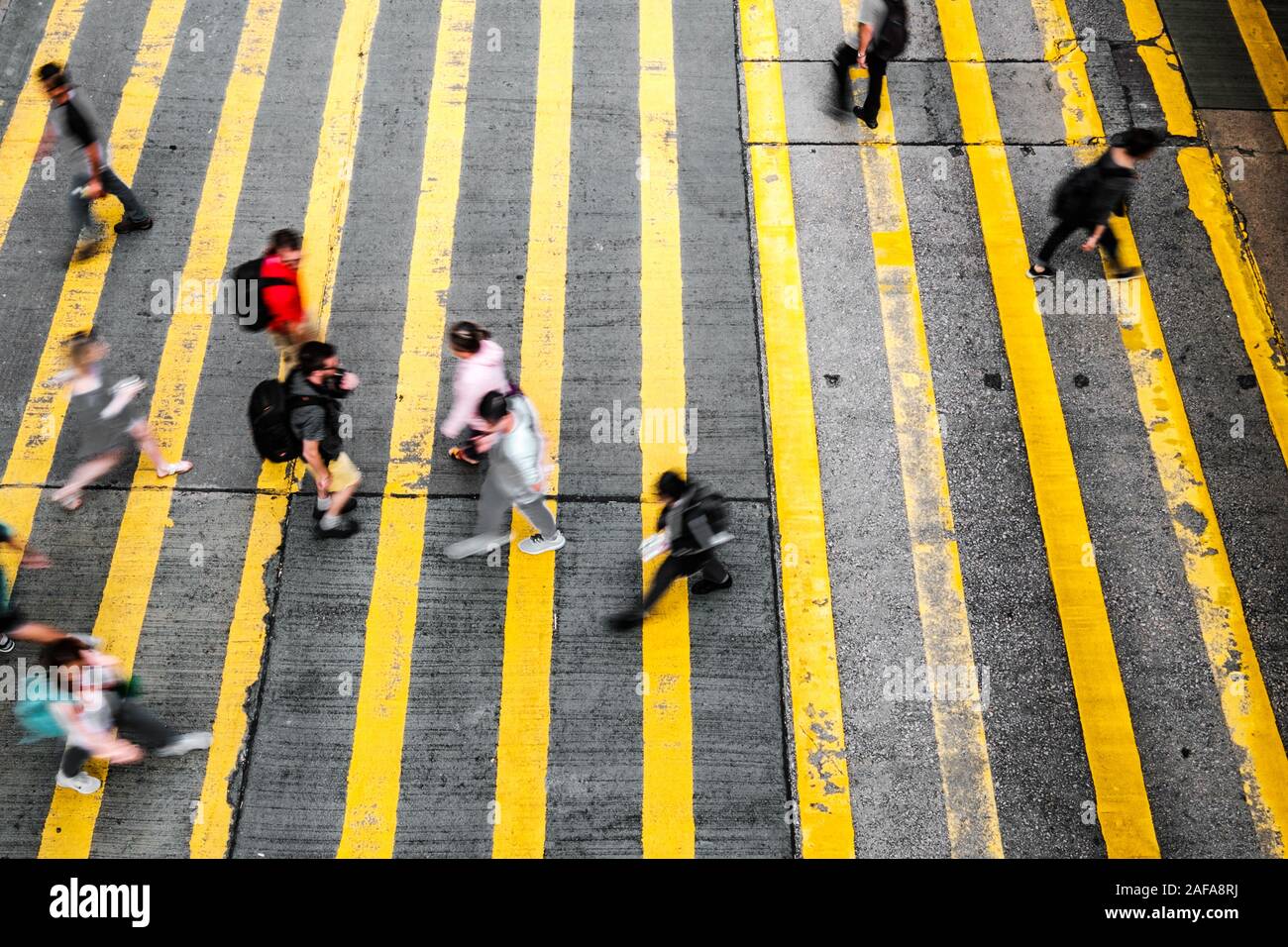 people walking on zebra crossing, blurry pedestrian crossing road Stock ...