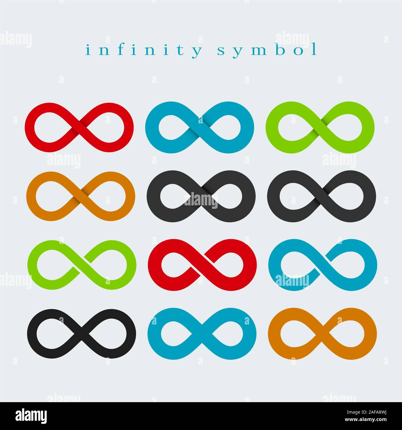 Symbol of Infinity. Set of Different Color Symbols on a Light ...