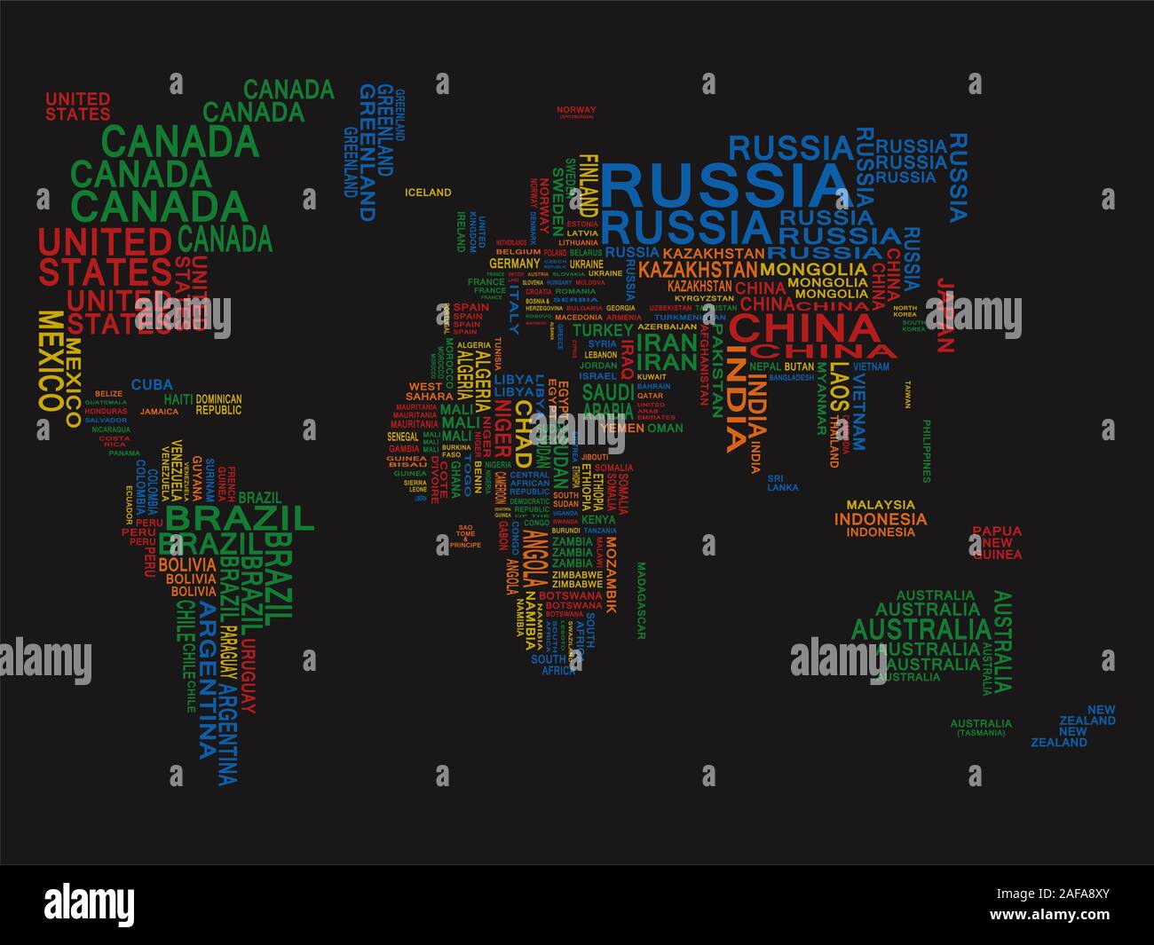 Colorful world map country hi-res stock photography and images - Alamy