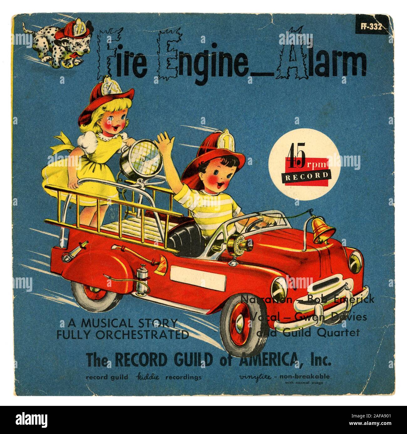 Fire Engine Alarm - - Vintage vinyl record cover Stock Photo - Alamy