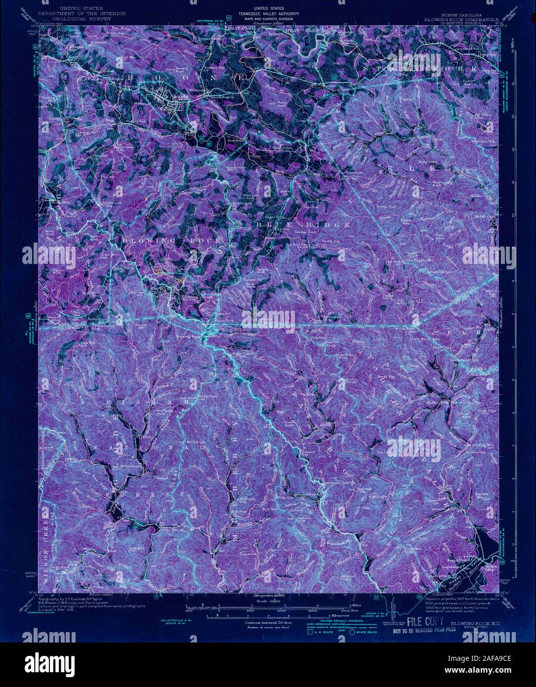 Map of blowing rock hi-res stock photography and images - Alamy