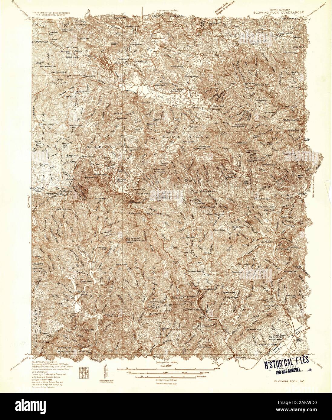 Blowing rock map hi-res stock photography and images - Alamy