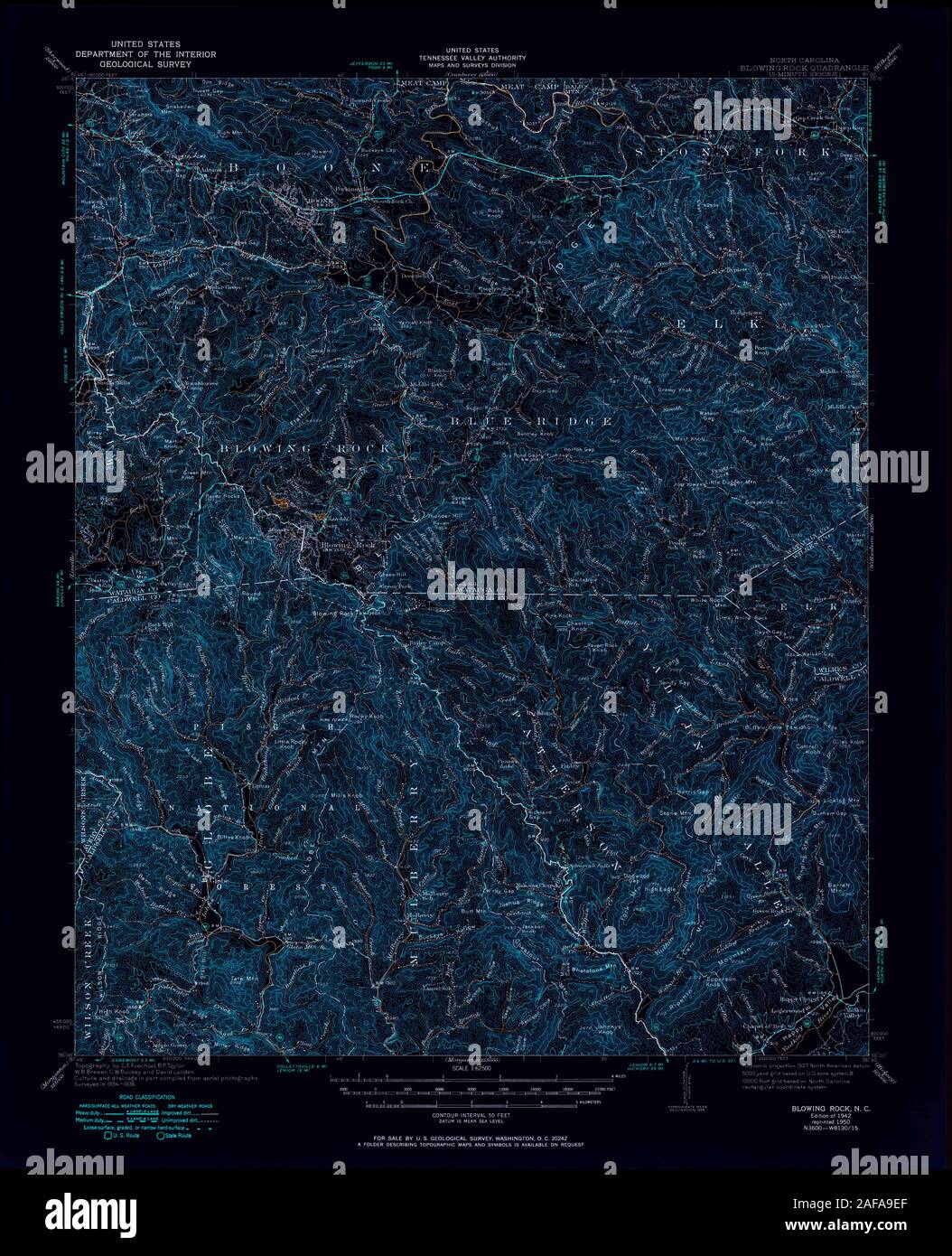 Map of blowing rock hi-res stock photography and images - Alamy