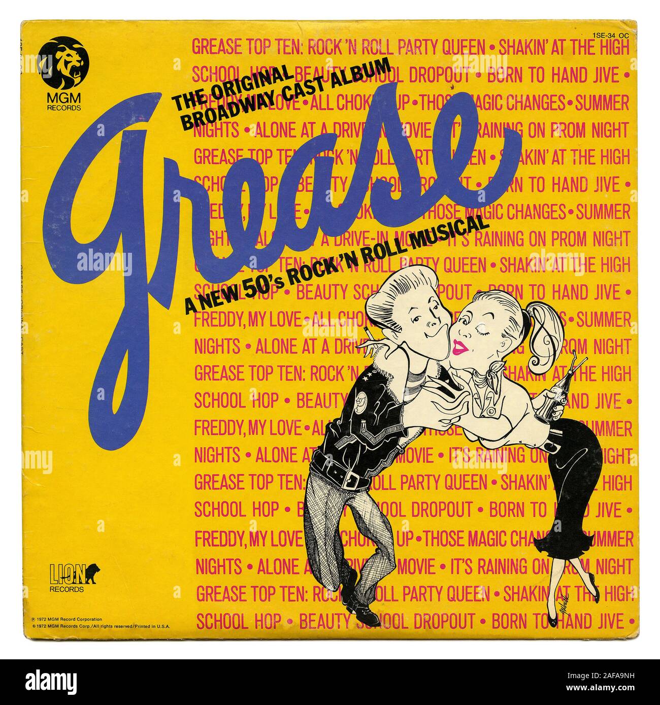 Grease - - Vintage vinyl record cover Stock Photo - Alamy
