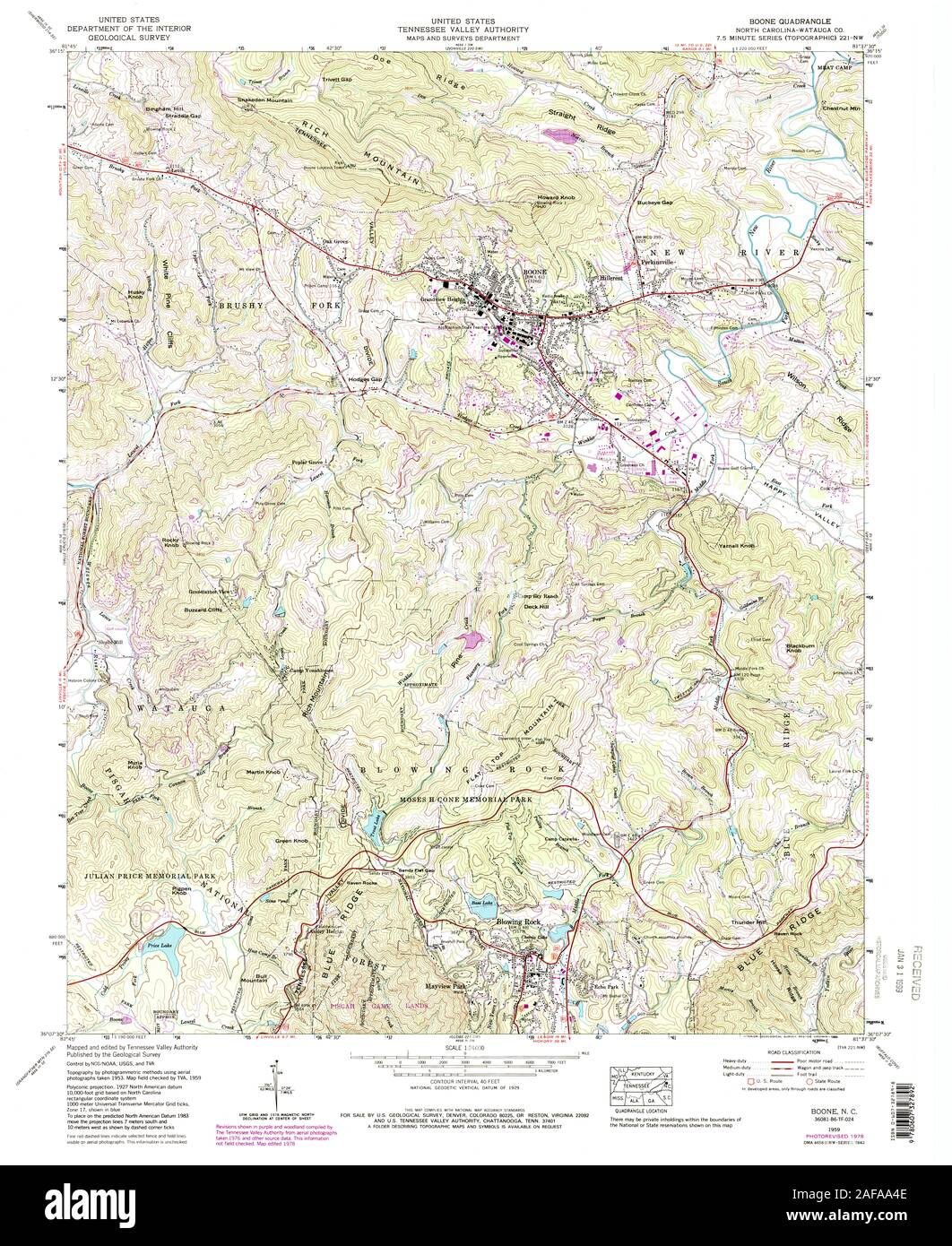 Map Of Boone Nc
