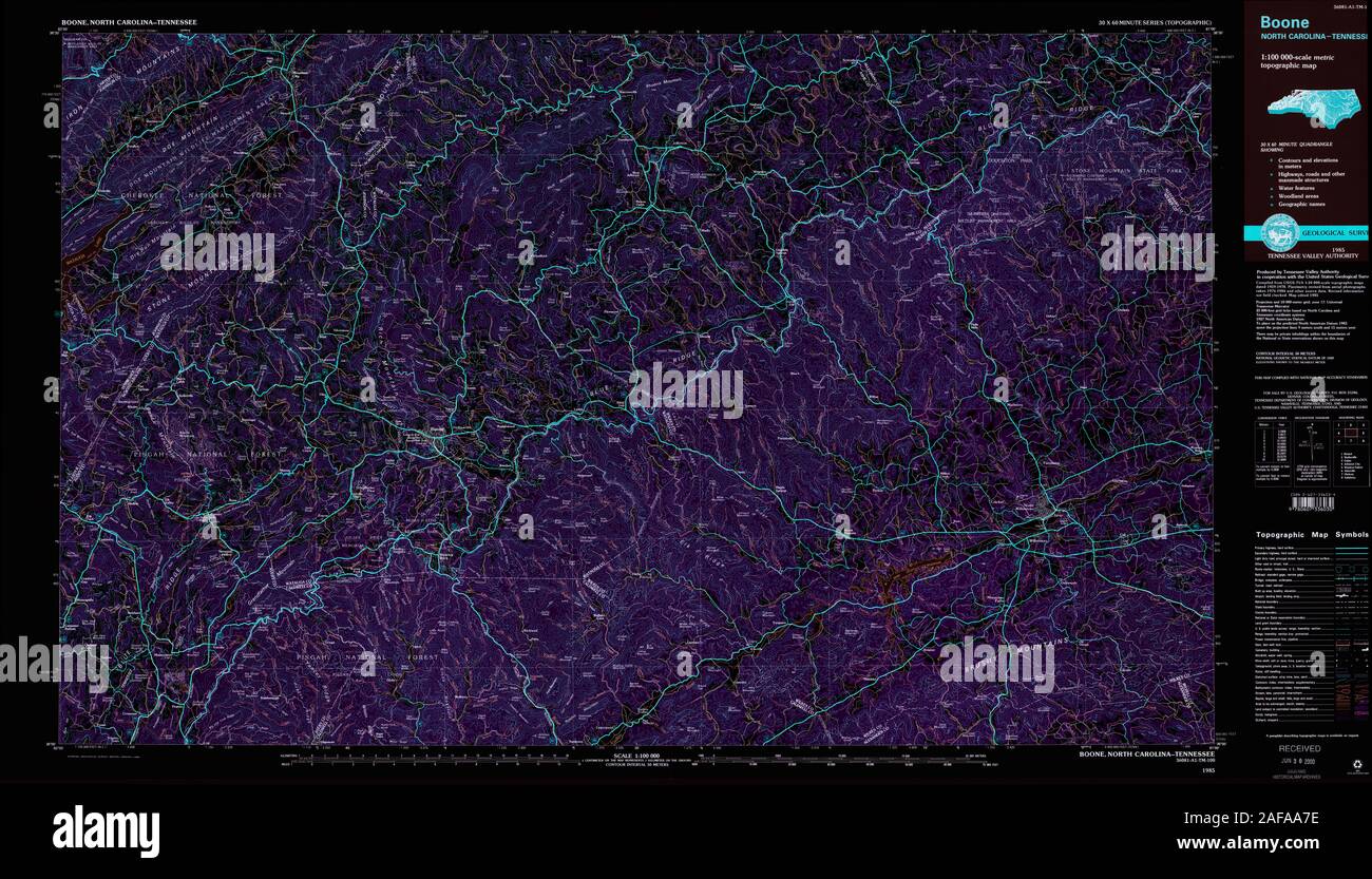 Map of boone north carolina hi-res stock photography and images - Alamy