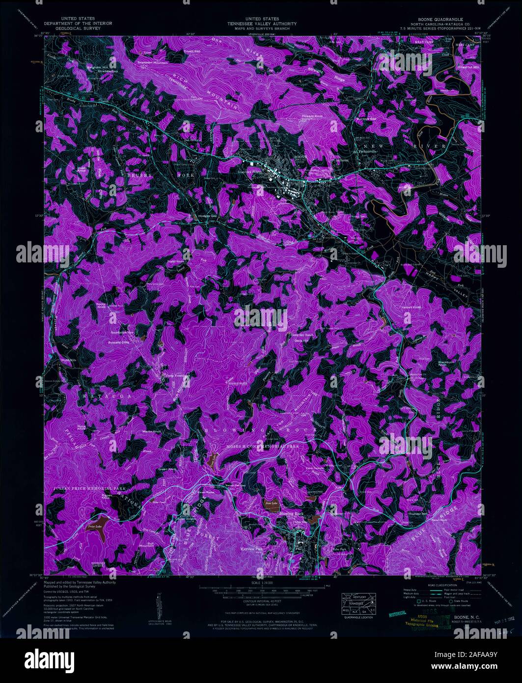Boone north carolina map hi-res stock photography and images - Alamy
