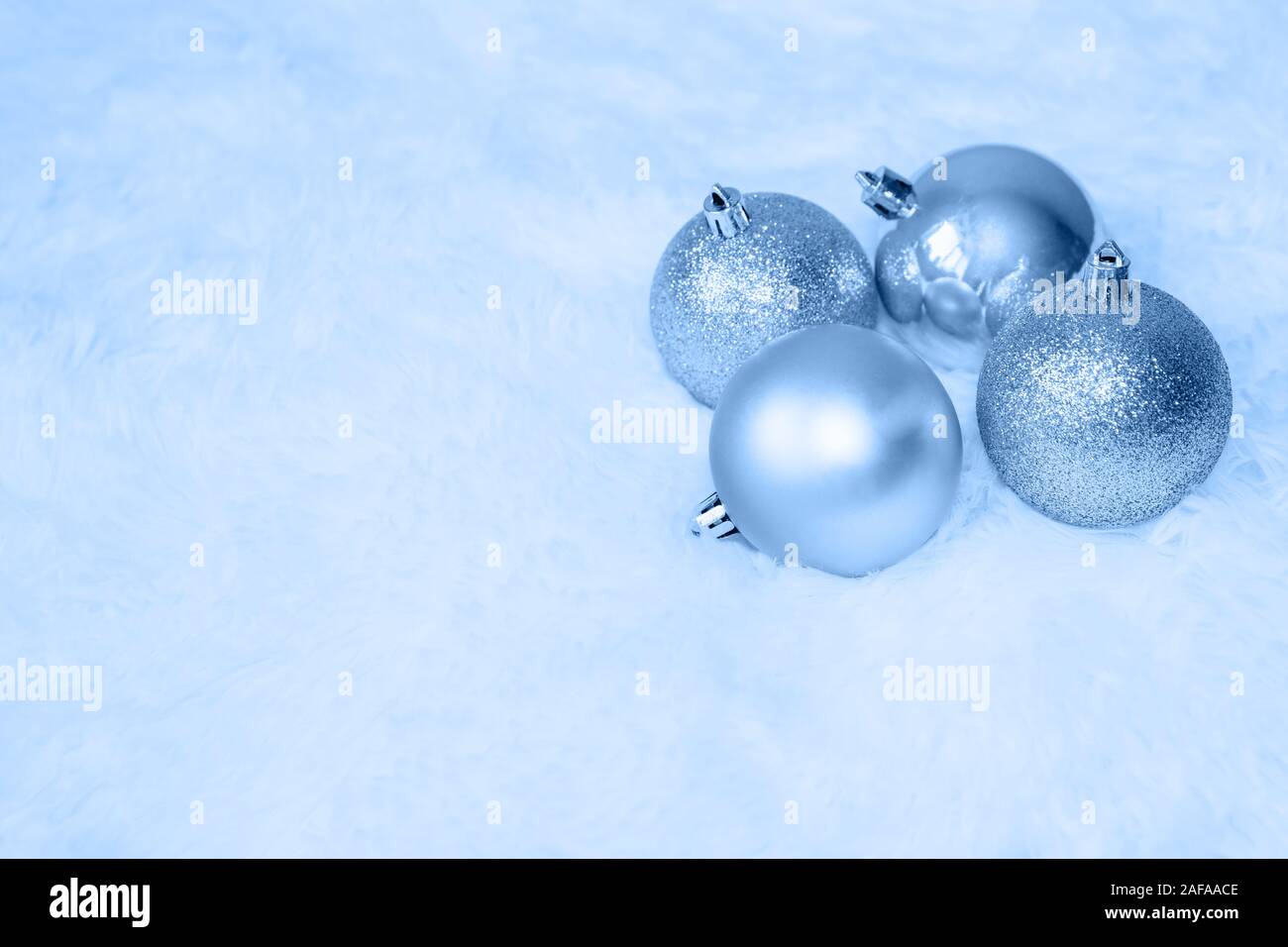Christmas balls on a white background. Color of the year 2020 Classic ...