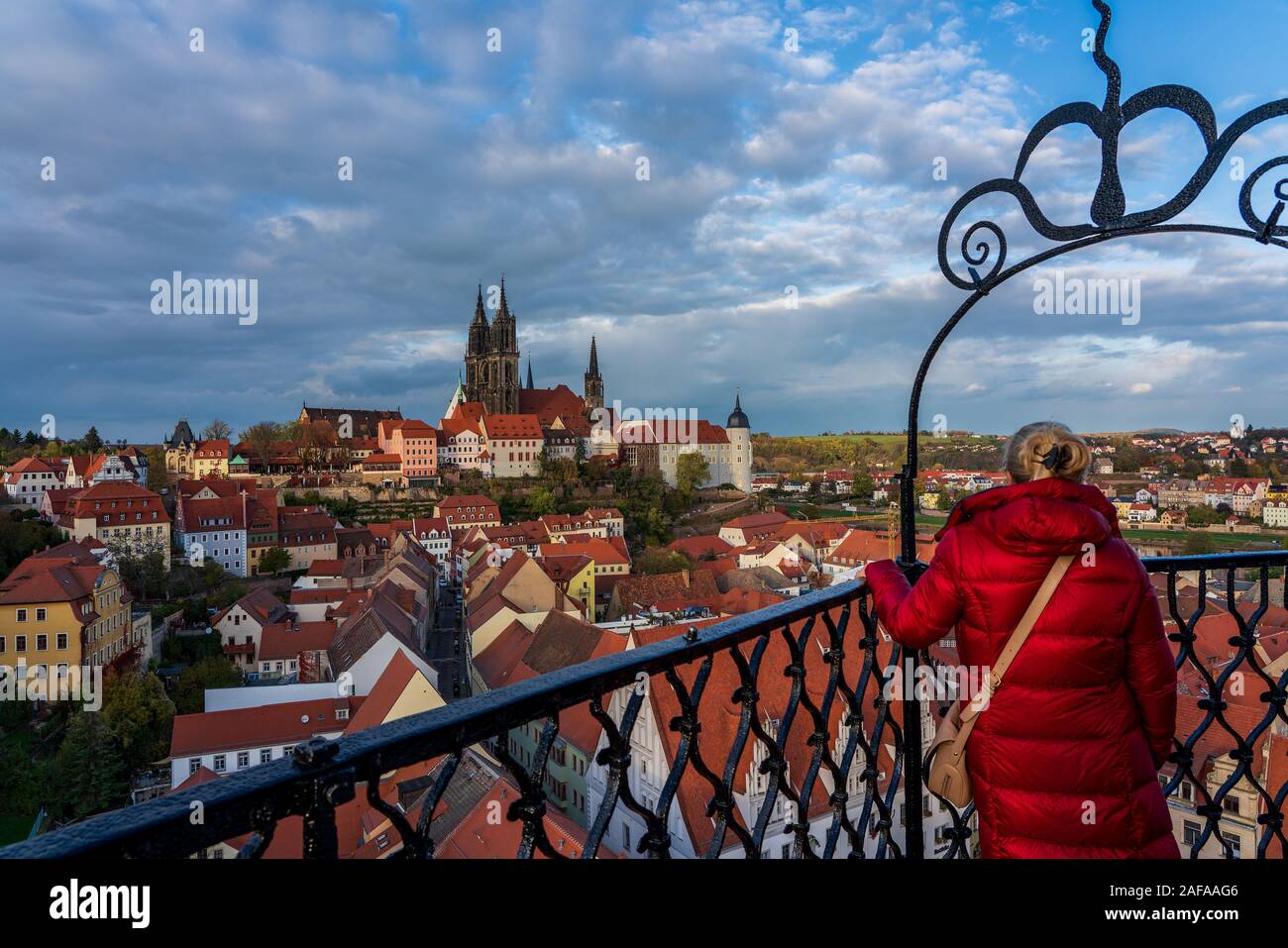 Roofscape of Meissner's old town, Germany Stock Photo - Alamy