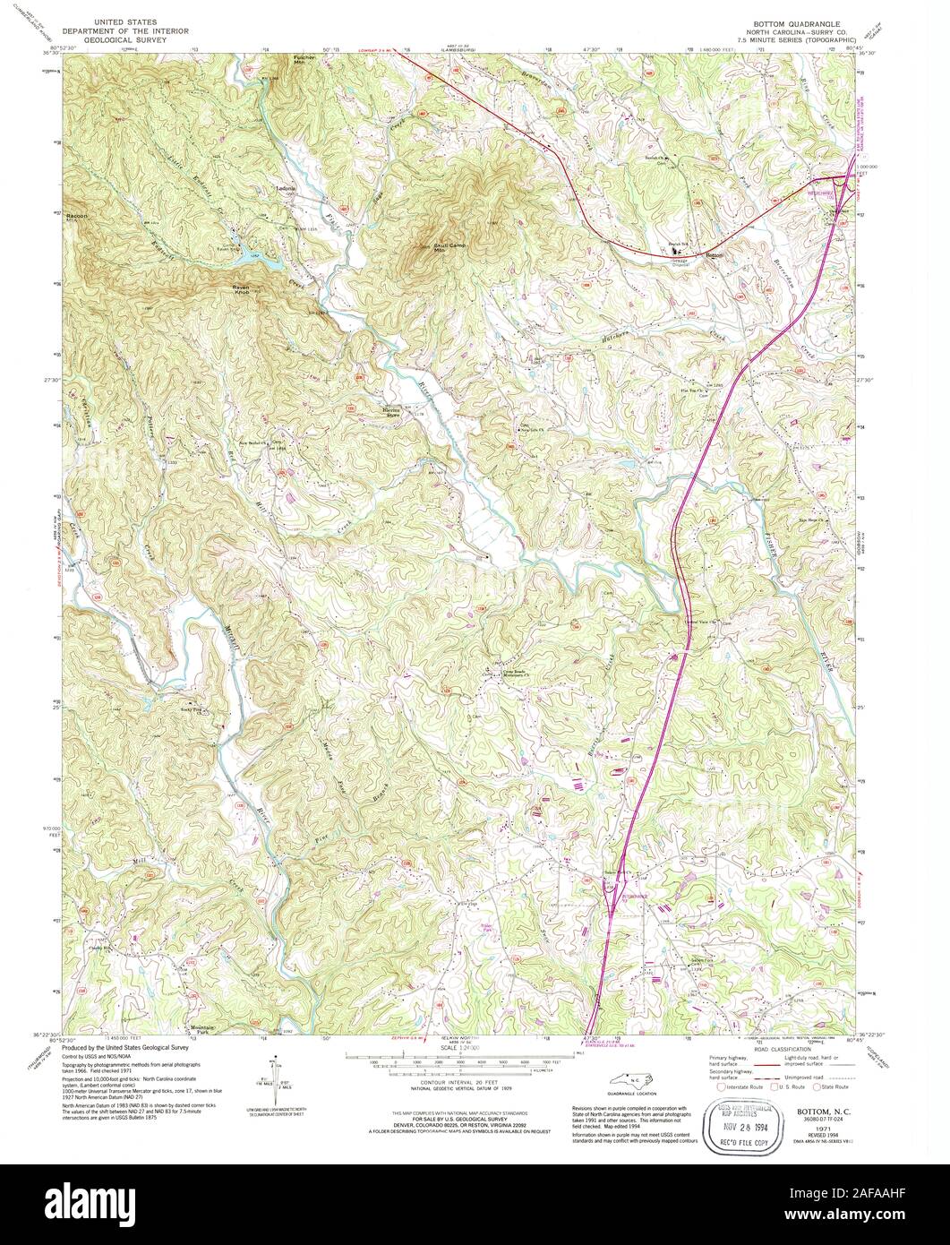 USGS TOPO Map North Carolina NC Bottom 161959 1971 24000 Restoration ...