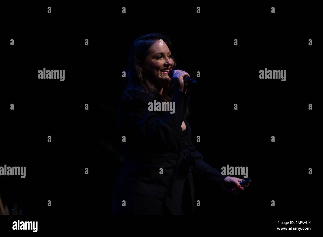 December 12, 2019: Radio host Taylor Strecker performs during the ...