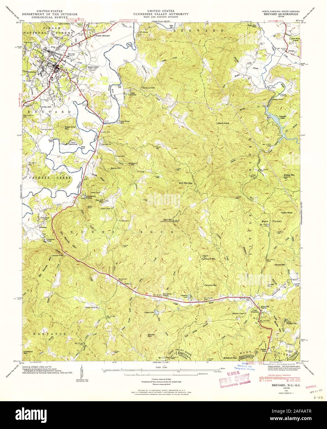 Map Of Brevard North Carolina High Resolution Stock Photography and ...