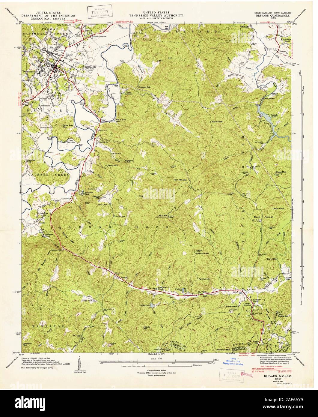 Brevard north carolina map hi-res stock photography and images - Alamy