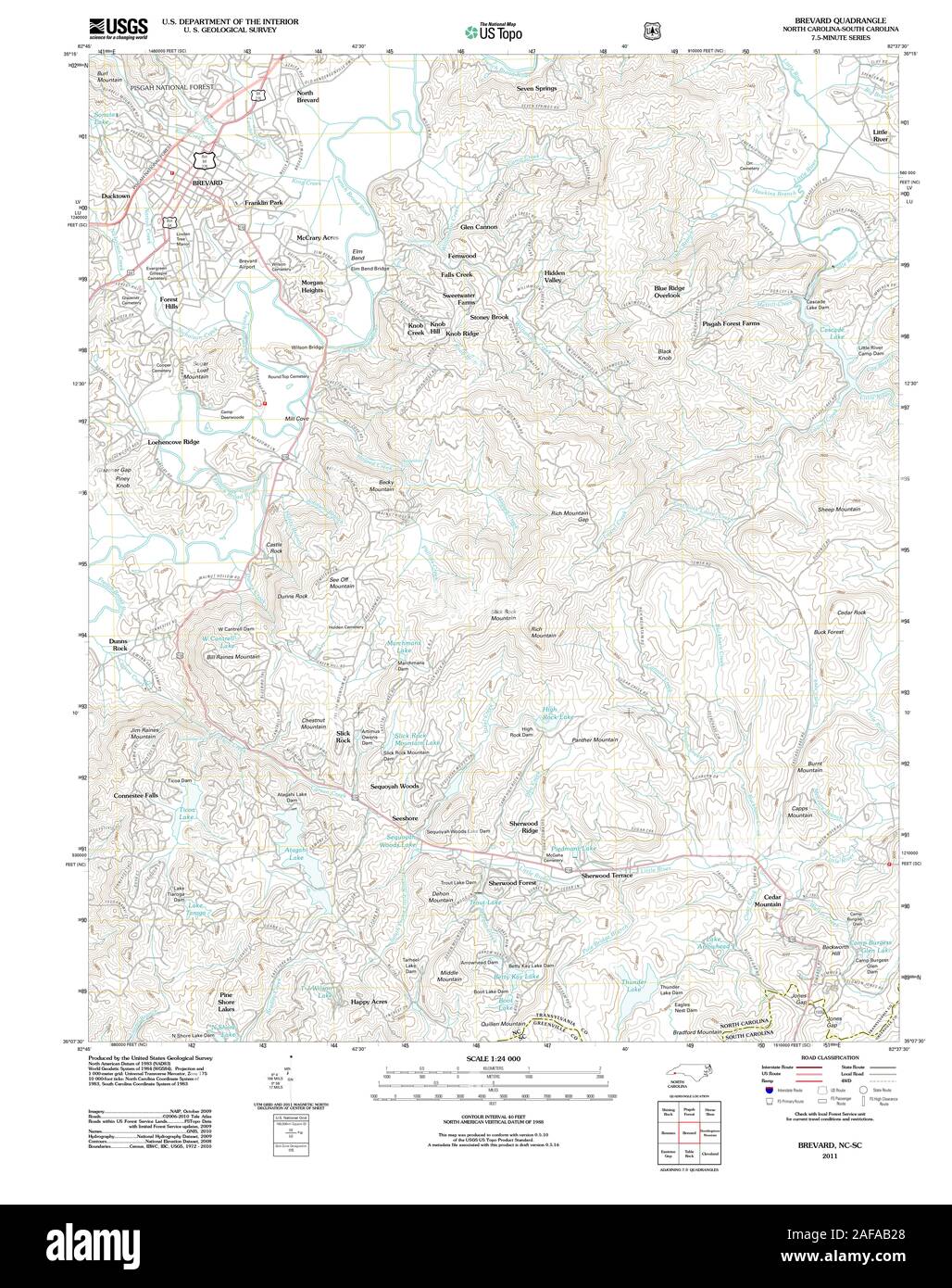 Map of brevard north carolina hi-res stock photography and images - Alamy