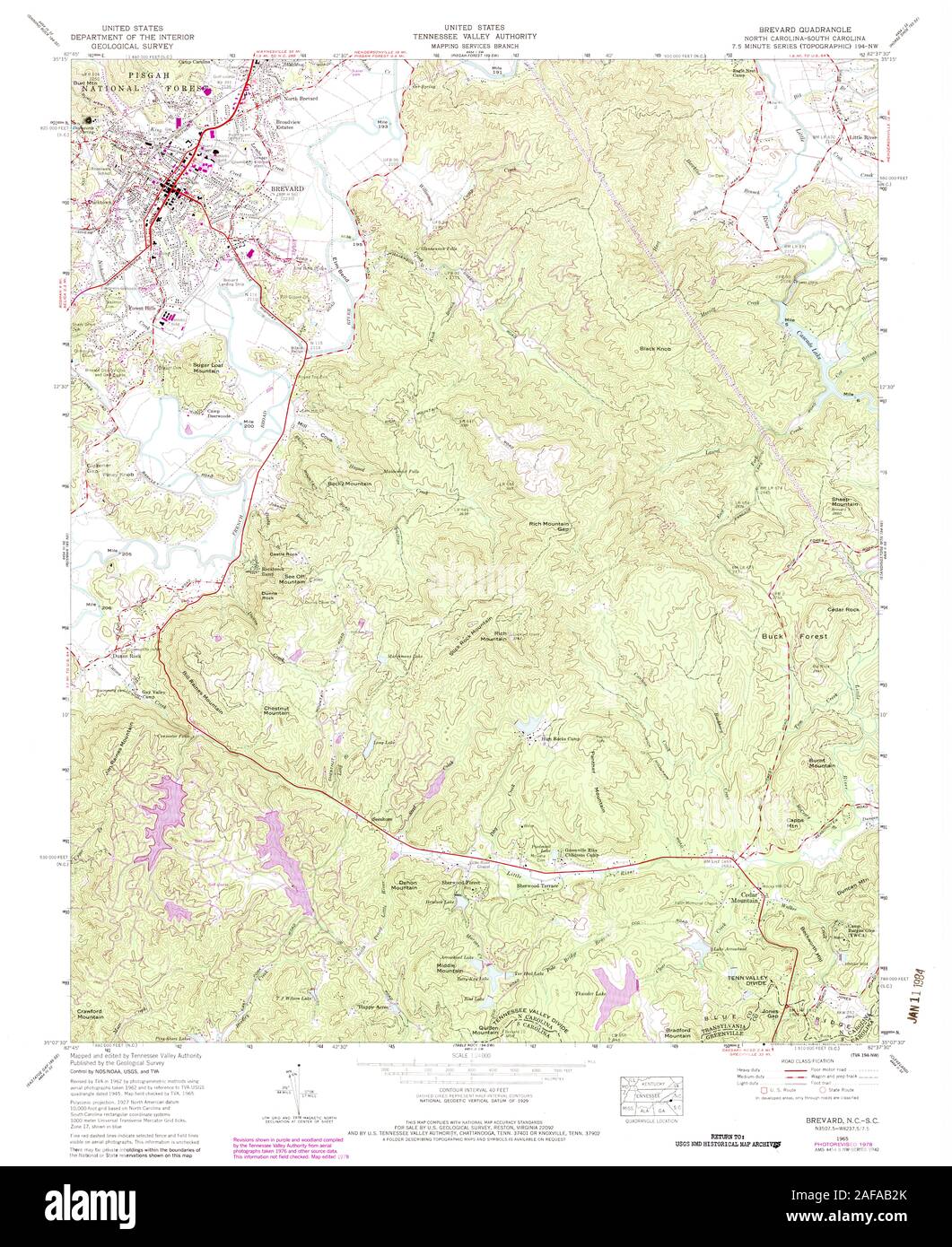 Brevard north carolina map hi-res stock photography and images - Alamy