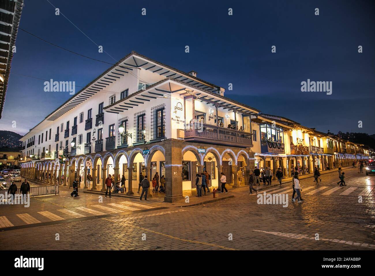 Cusco, Peru - Jan 6, 2019: Historic Colonial Buildings on the Plaza de ...