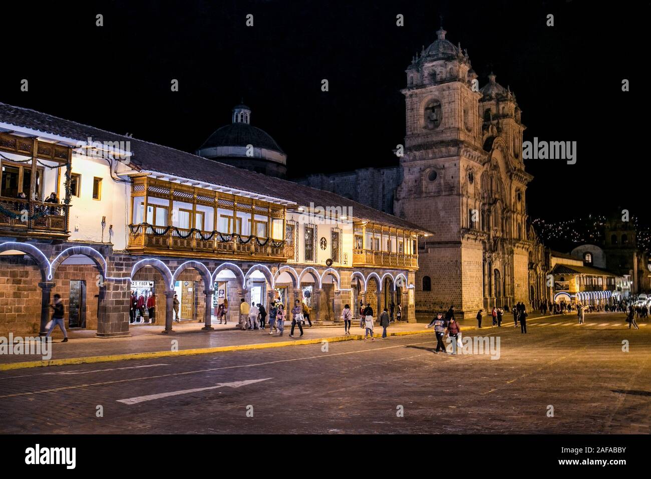 Cusco, Peru - Jan 6, 2019: Historic Colonial Buildings on the Plaza de ...