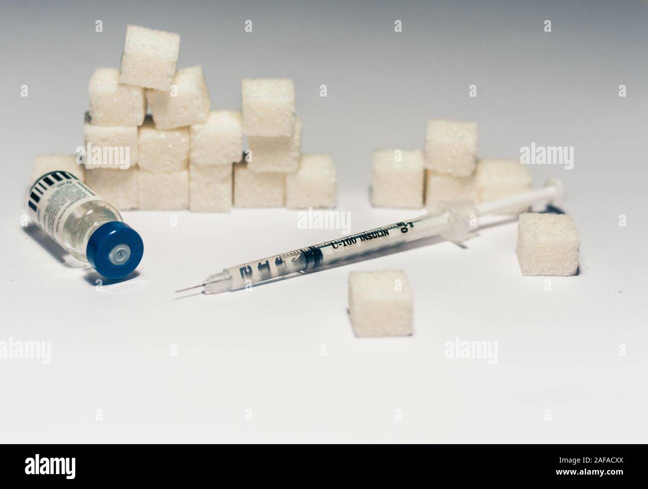 bottle of insulin for diabetes and injection syringe, healthcare ...