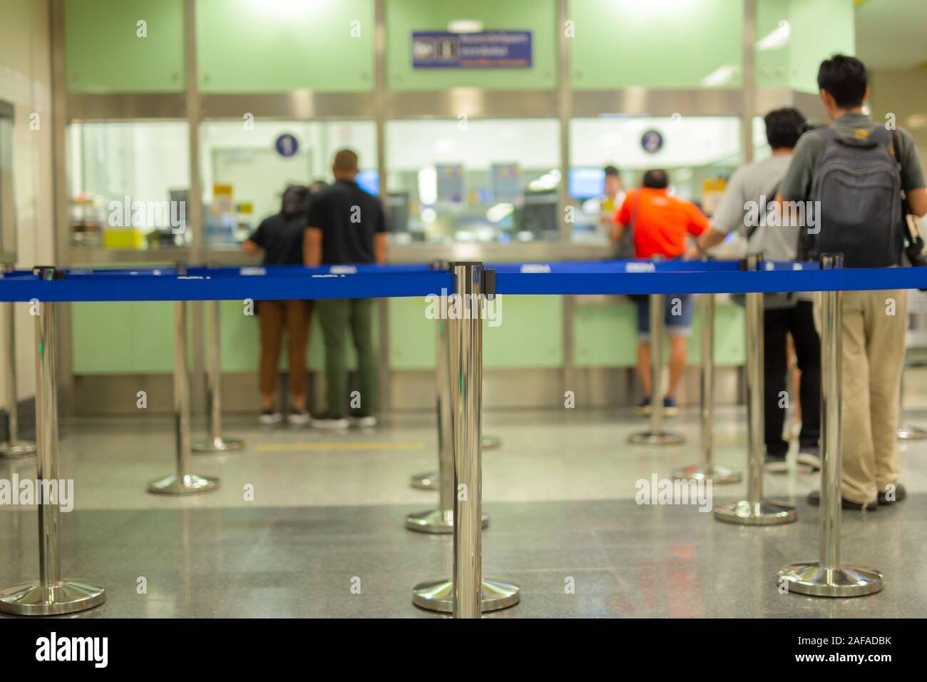 Tourist passengers check-in line at subway station Stock Photo - Alamy