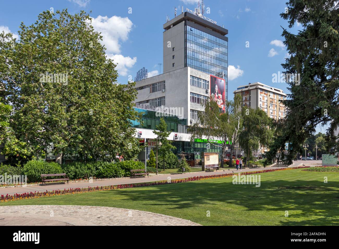 NIS, SERBIA - JUNE 15, 2019: Panoramic view of the center of City of ...