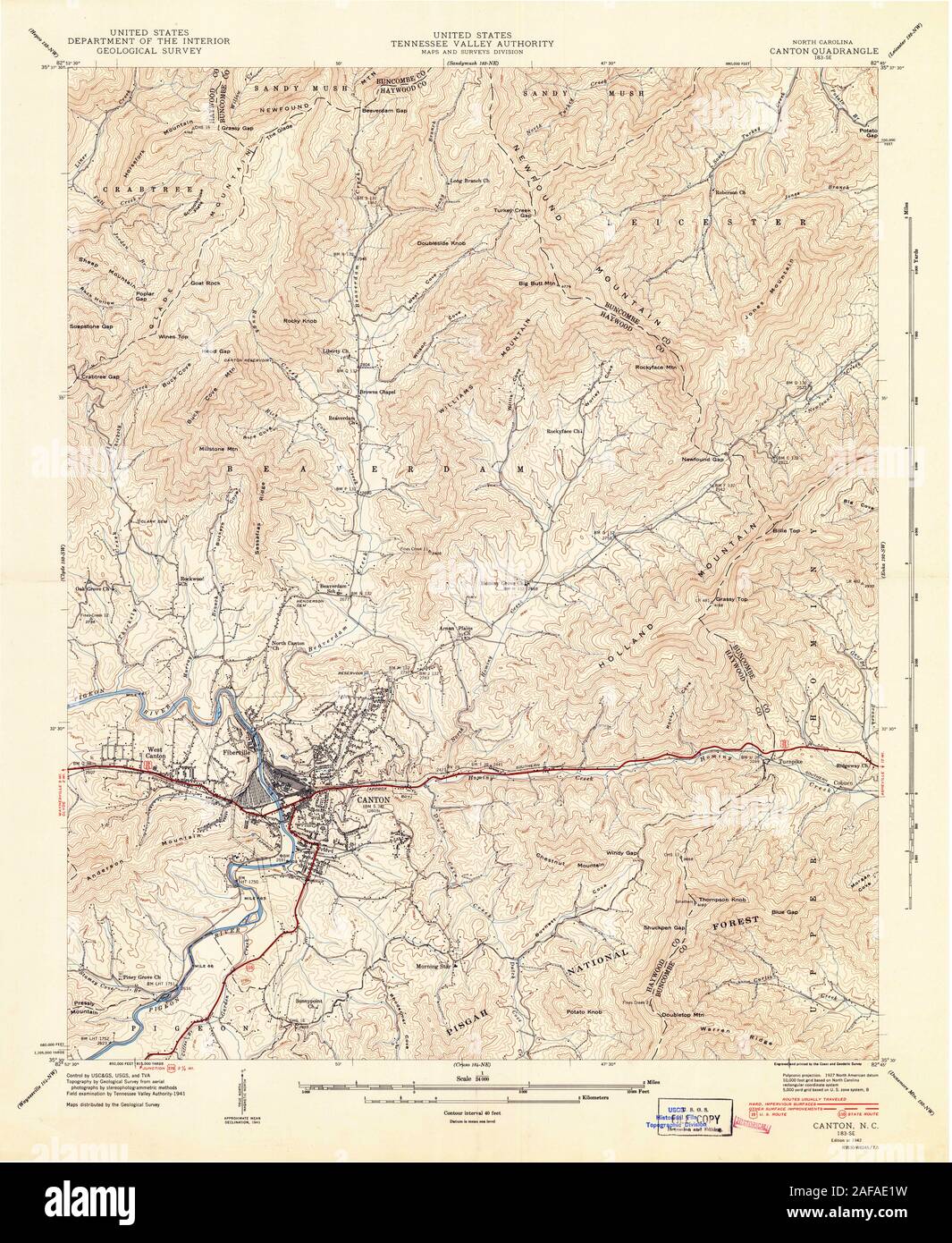 Canton north carolina map hi-res stock photography and images - Alamy