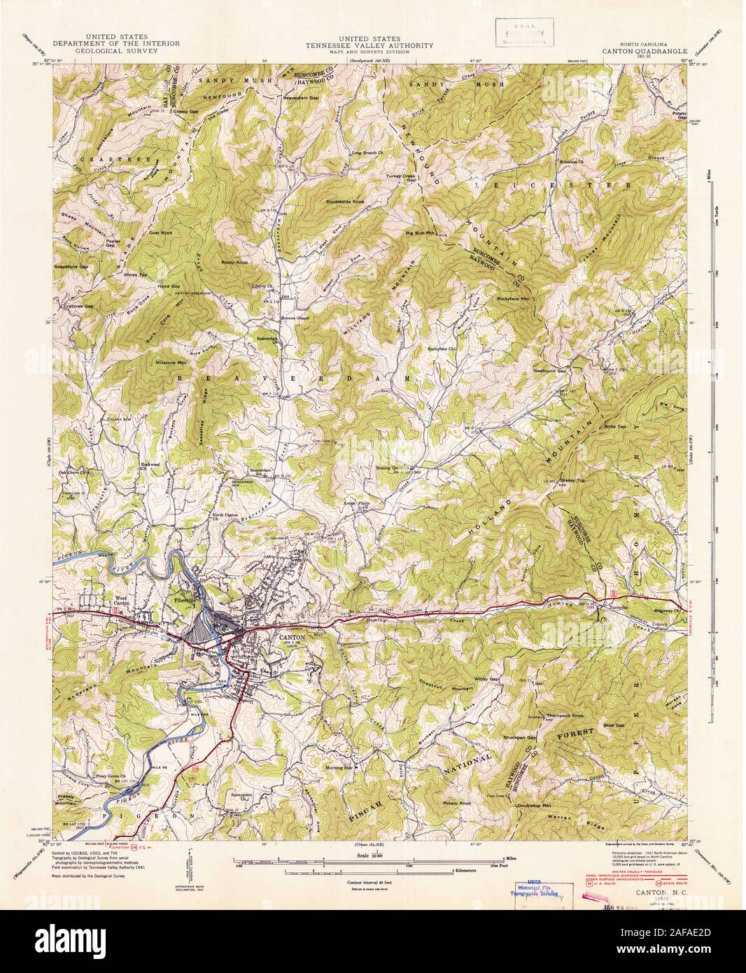 Canton north carolina map hi-res stock photography and images - Alamy