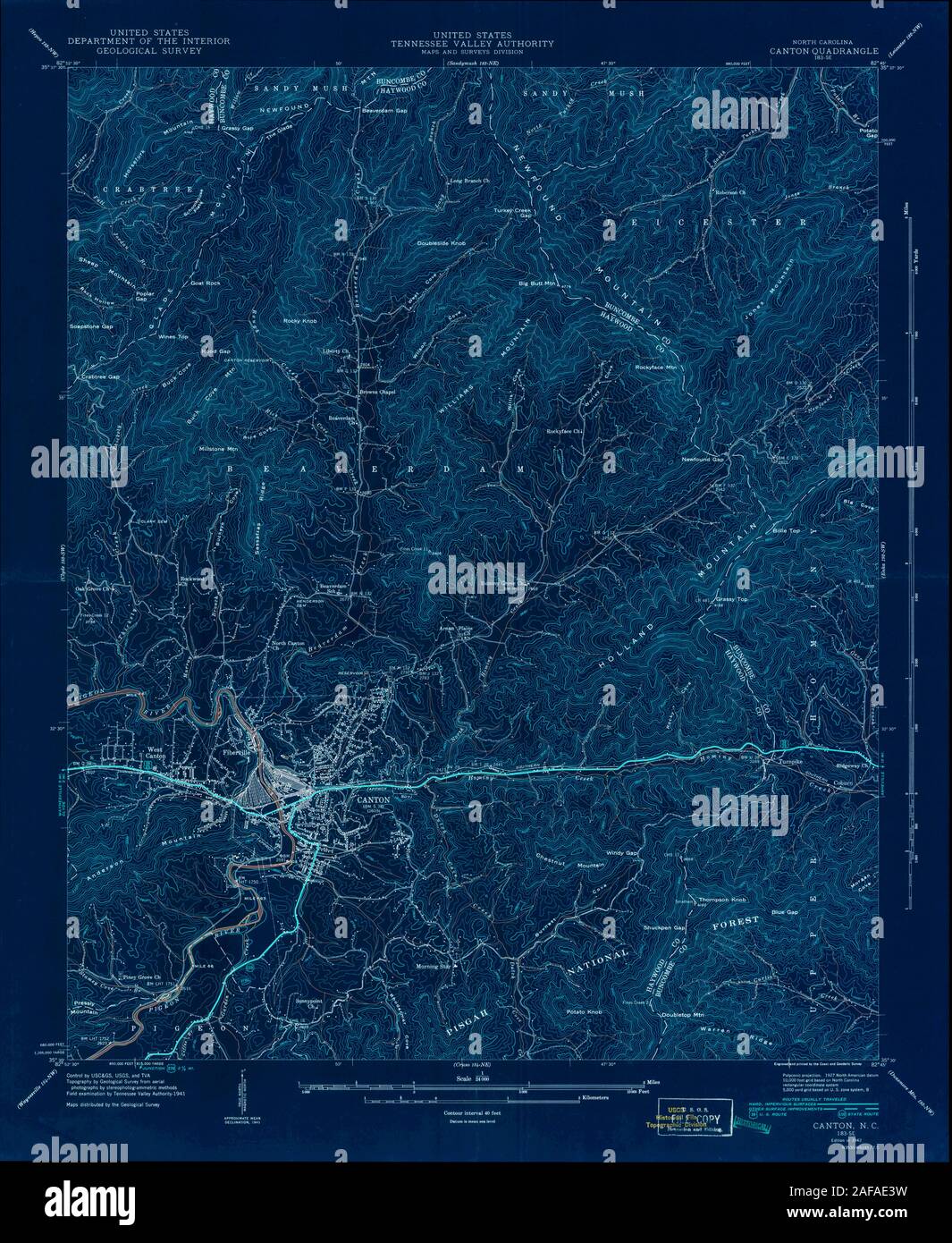 Map of canton north carolina hi-res stock photography and images - Alamy