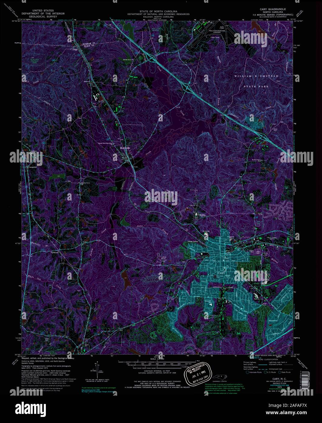 Map north carolina cary hi-res stock photography and images - Alamy