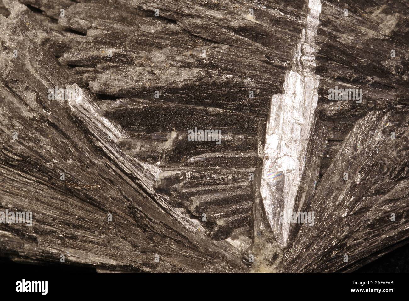 Black Kyanite (Al2SiO5), high pressure metamorphic aluminosilicate ...