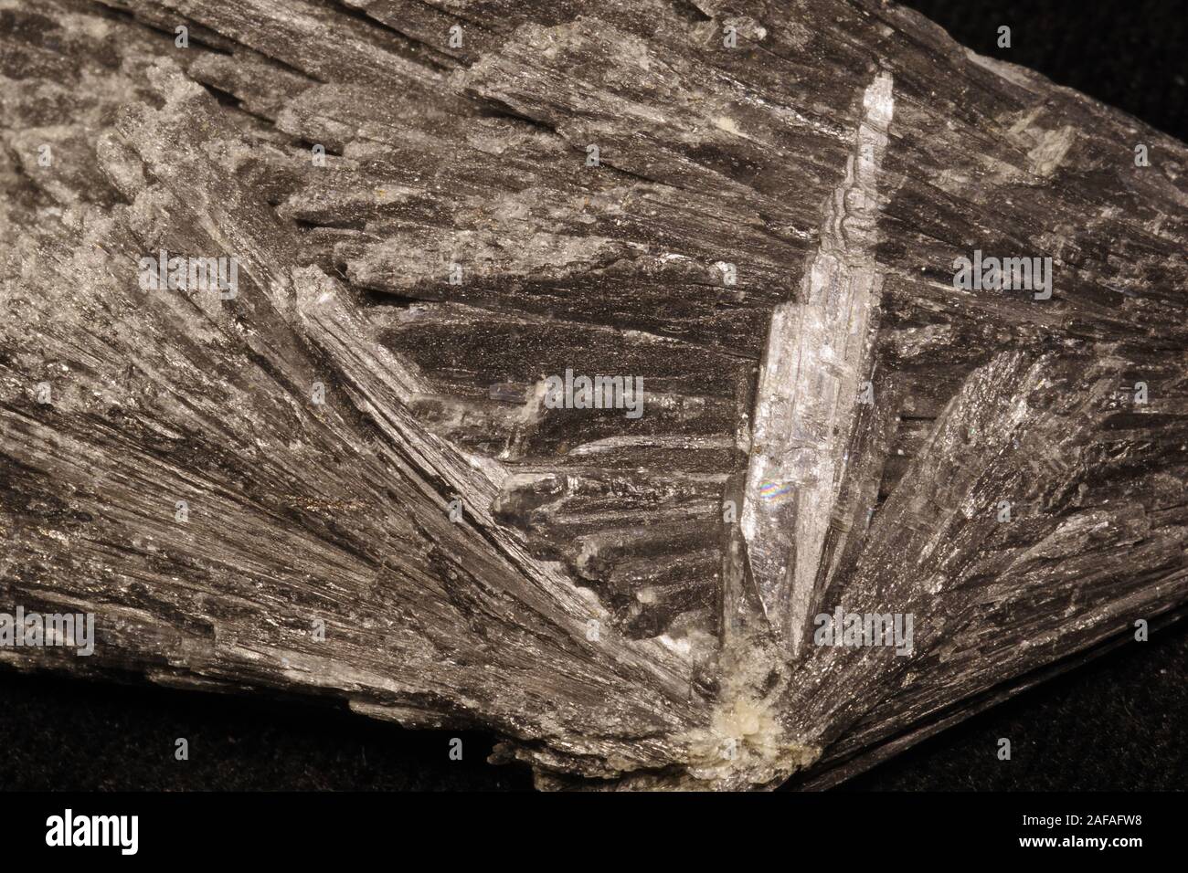 Black Kyanite (Al2SiO5), high pressure metamorphic aluminosilicate ...