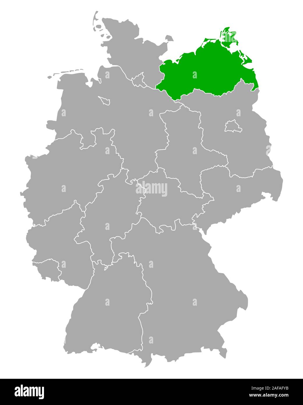 Map of Mecklenburg-Vorpommern in Germany Stock Photo - Alamy