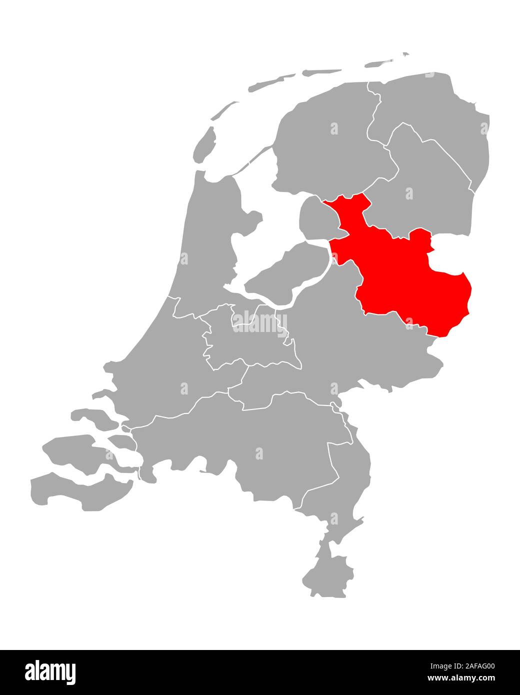 Map of Overijssel in Netherlands Stock Photo - Alamy