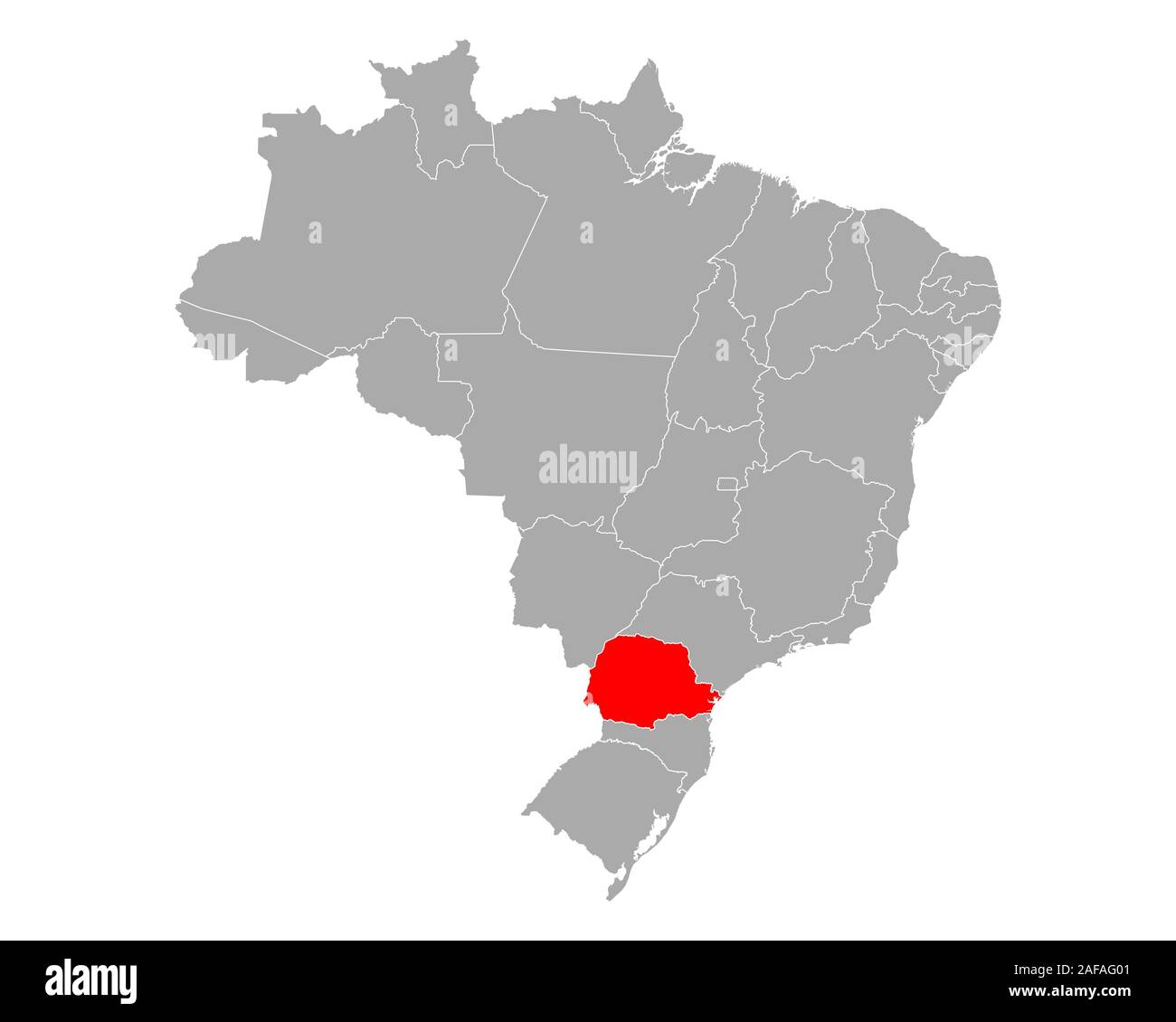 Map of Parana in Brazil Stock Photo - Alamy