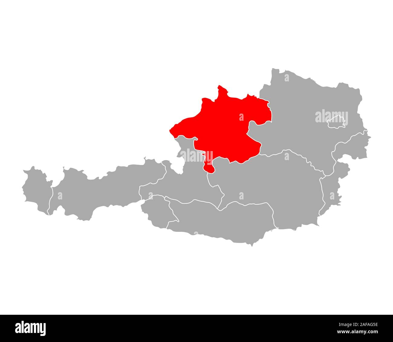 Map of Upper Austria in Austria Stock Photo - Alamy