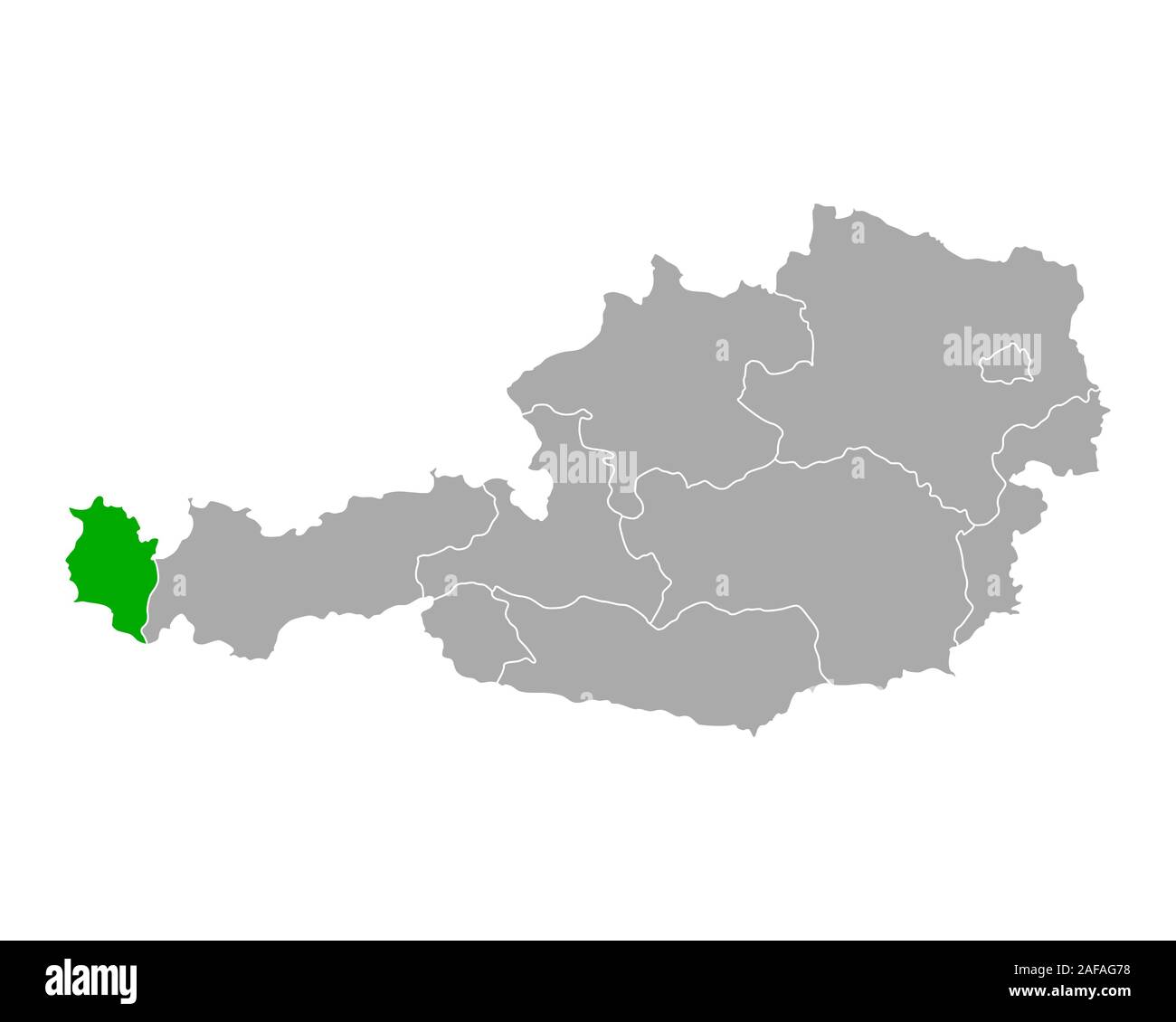 Map of Vorarlberg in Austria Stock Photo - Alamy