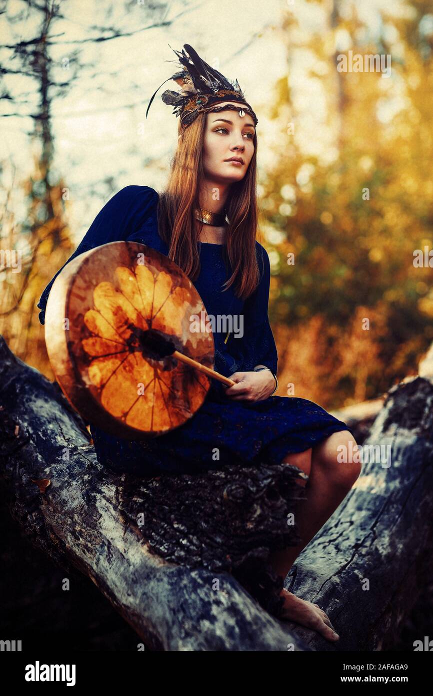 Beautiful female shaman on hi-res stock photography and images - Alamy