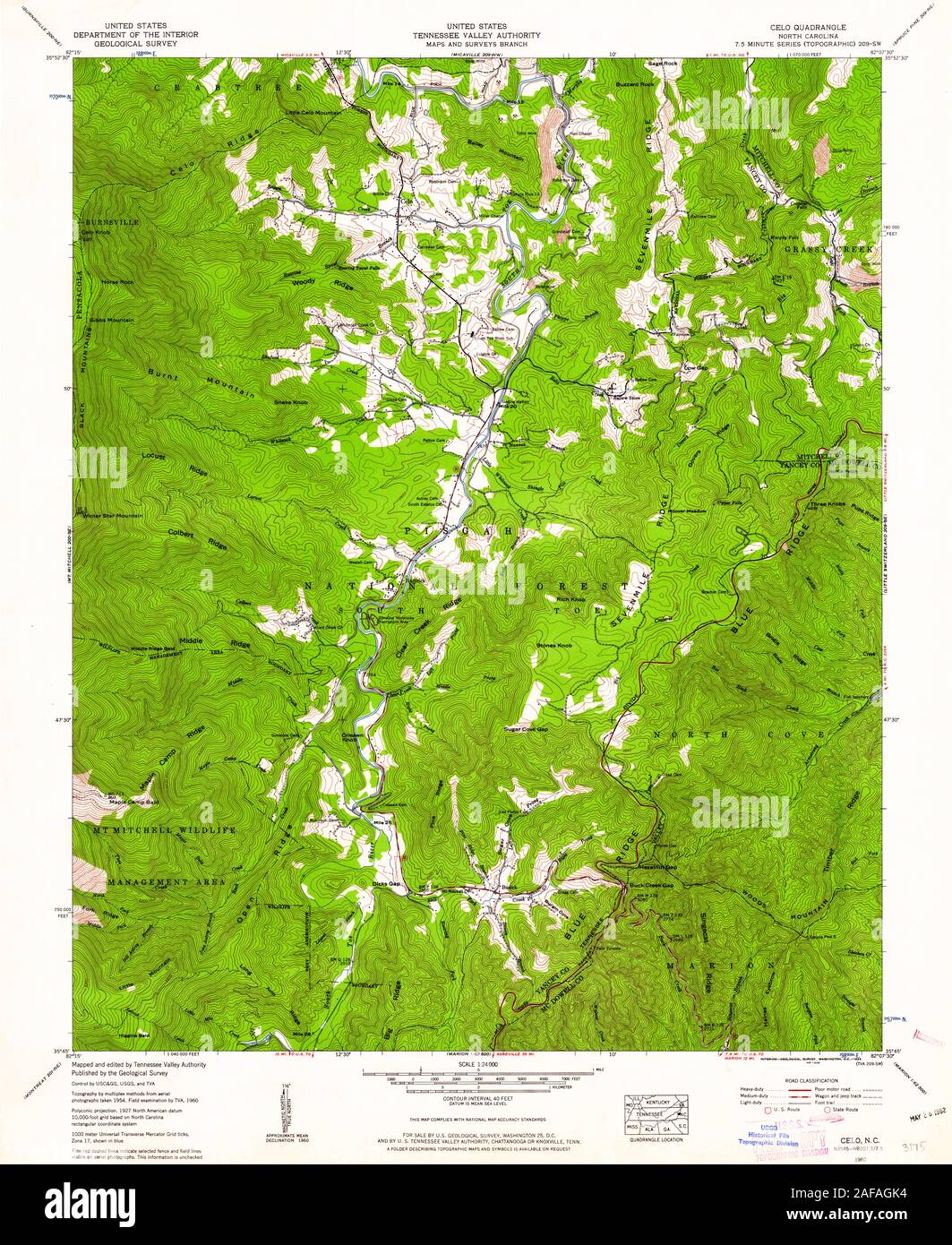 North carolina map 1960 hi-res stock photography and images - Alamy