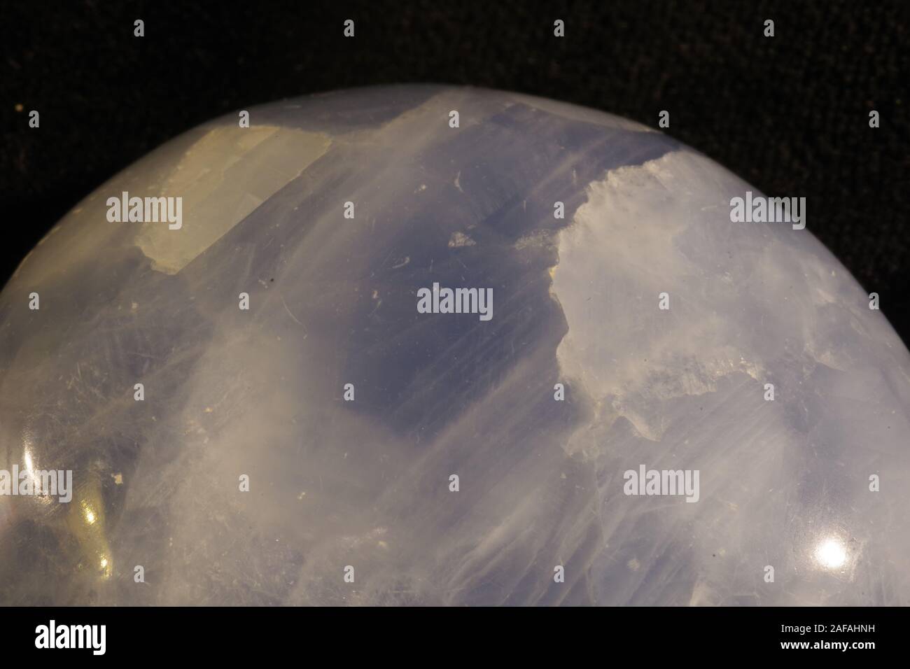 Blue Calcite Crystal. CaCO3, Backlit. Macro Geology Photo. UK Stock ...