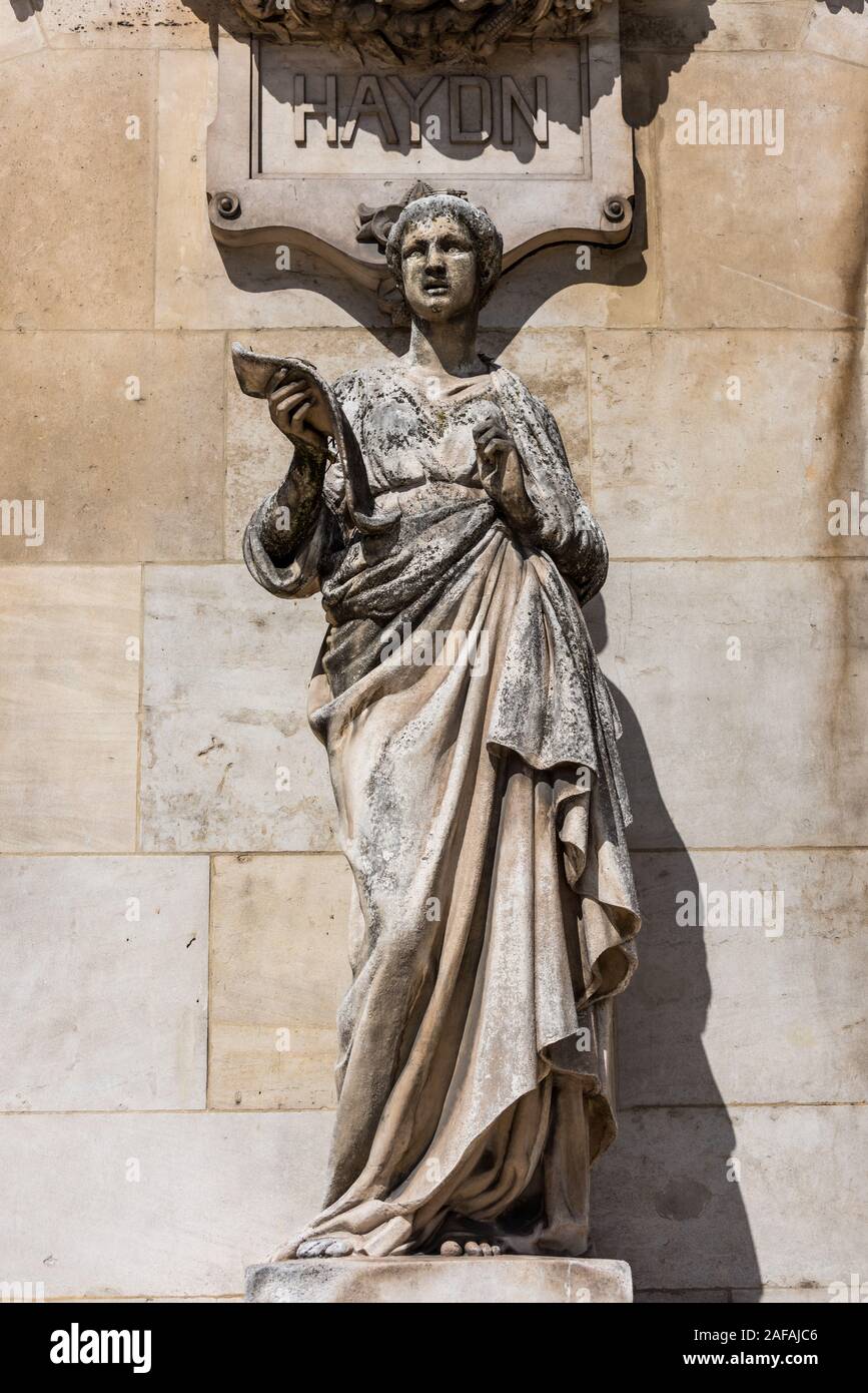 Statue at the Paris Opera House, Palais Garnier, in Paris, France is ...