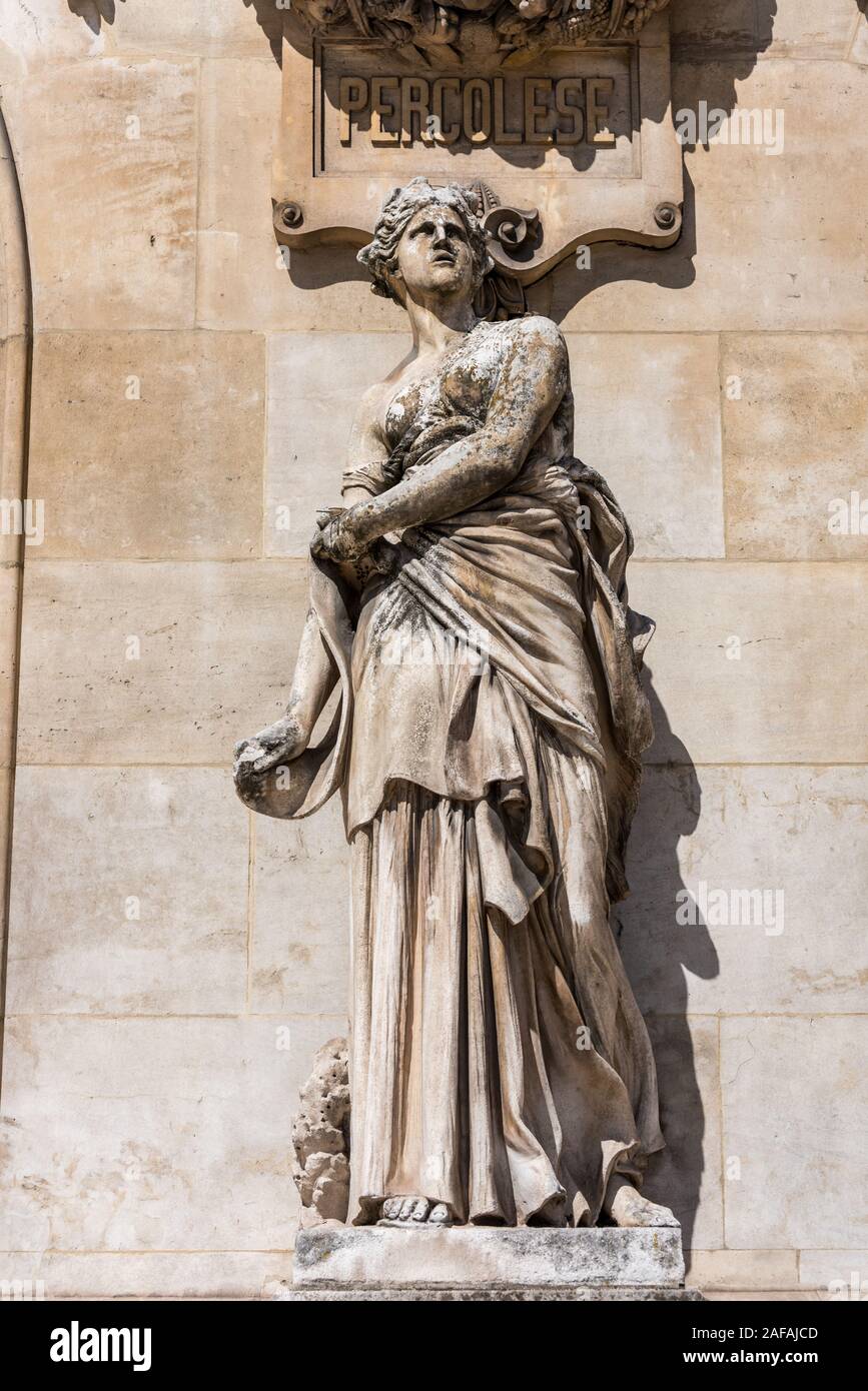 Statue at the Paris Opera House, Palais Garnier, in Paris, France is ...