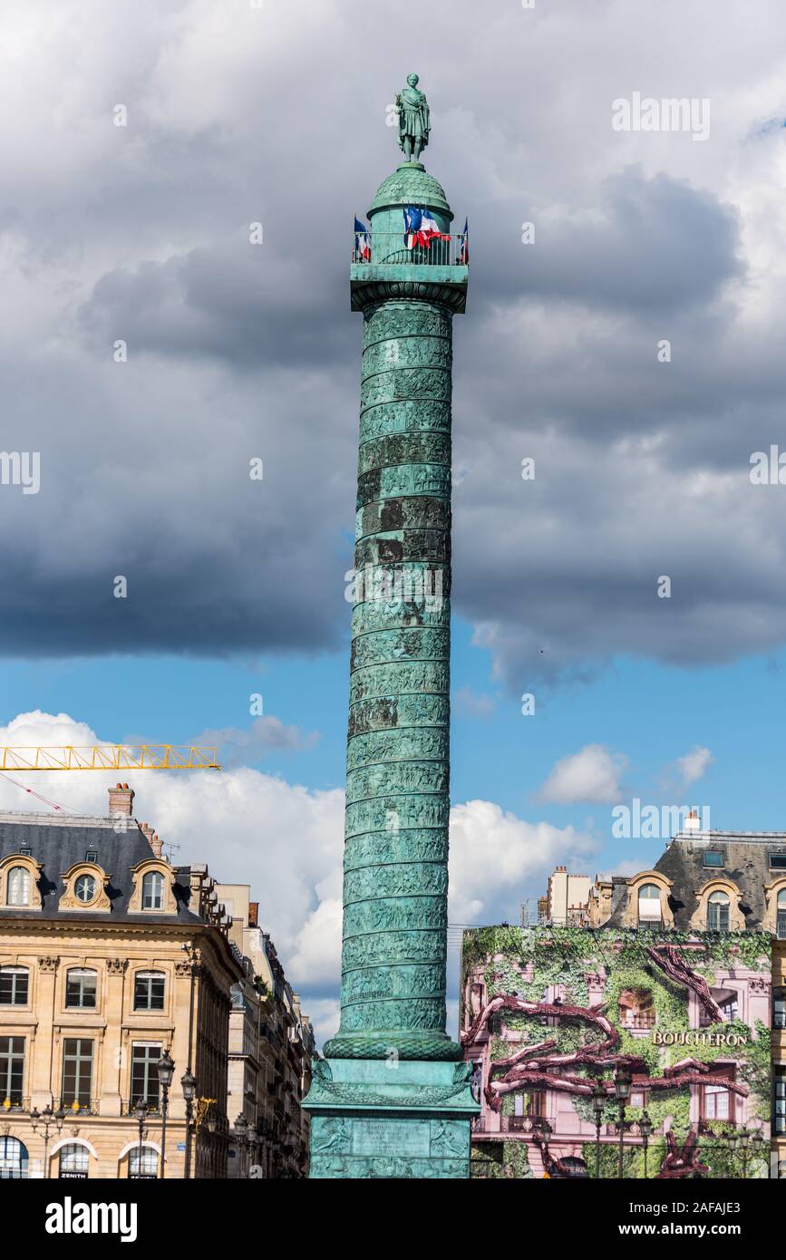 Vendome column, which is started in 1806 at Napoleon's direction and ...