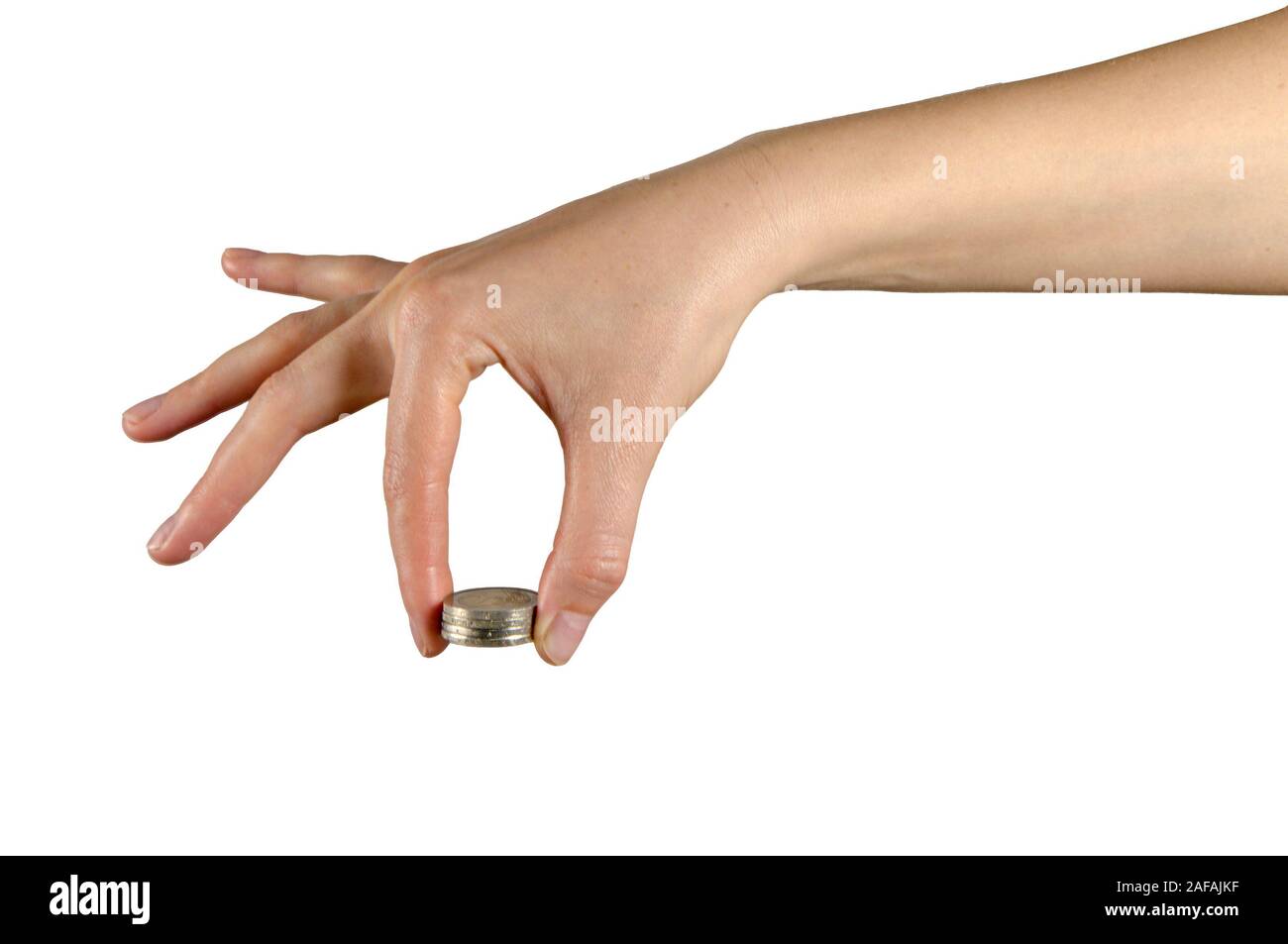 hand with coins Stock Photo - Alamy