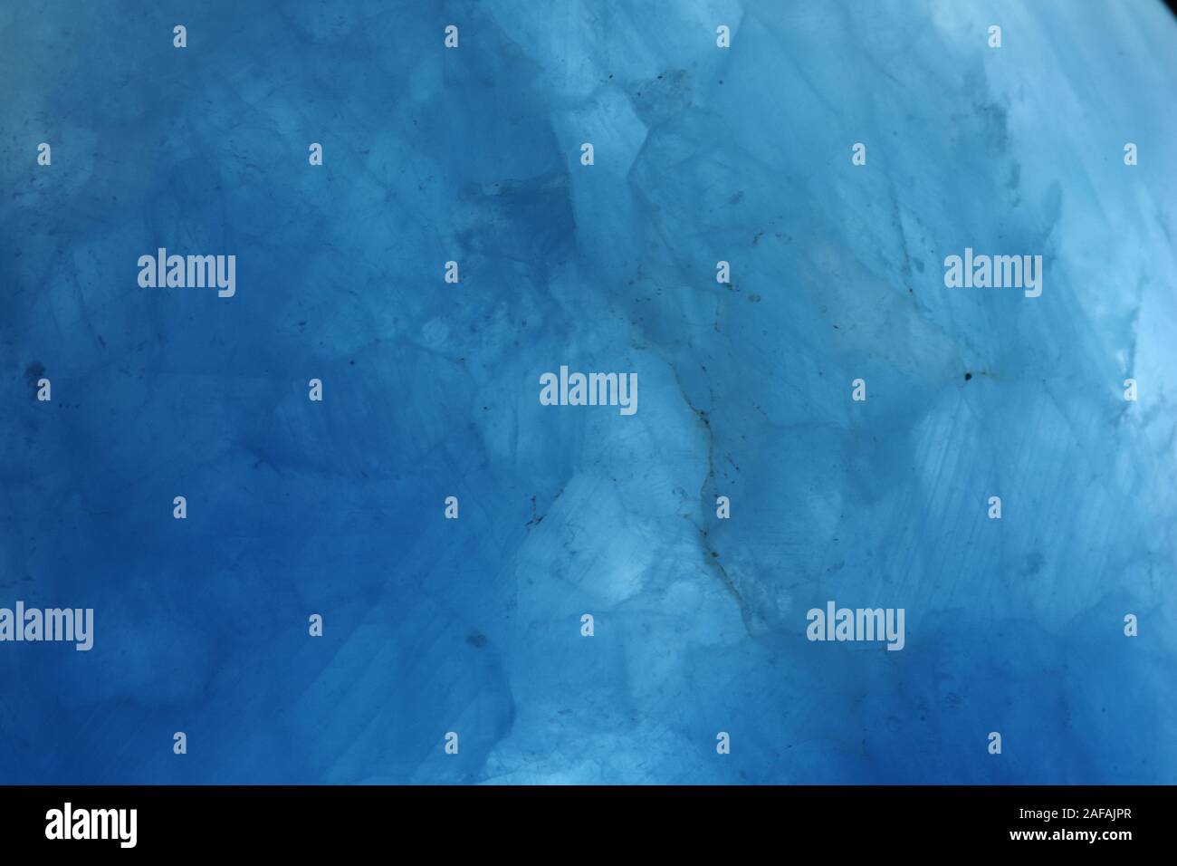 Blue Calcite Crystal. CaCO3, Backlit. Macro Geology Photo. UK Stock ...