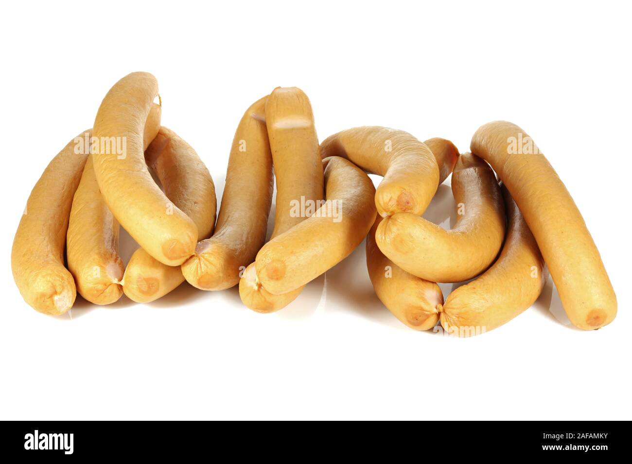 Vienna sausages isolated on white background Stock Photo - Alamy
