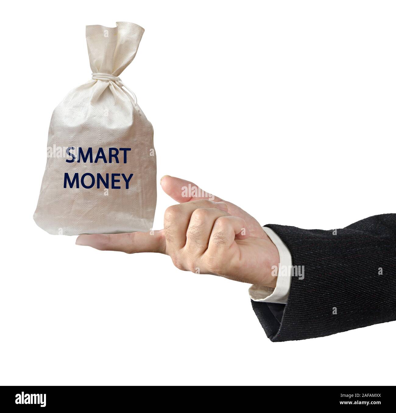 Bag with smart money Stock Photo - Alamy