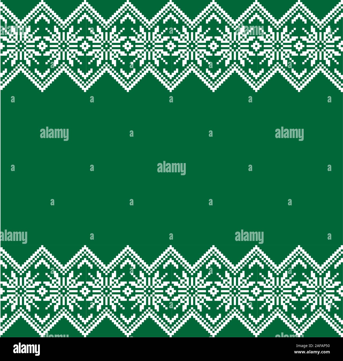 Christmas Fair Isle Floral Seamless Border - This is a fair isle floral ...