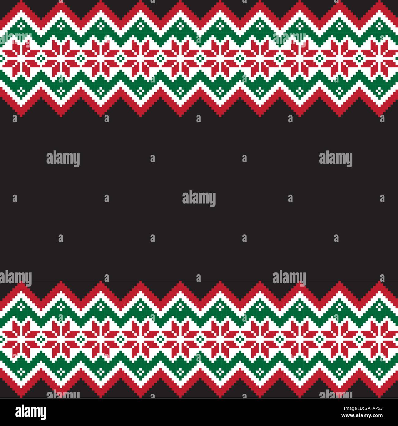 Christmas Fair Isle Floral Seamless Border - This is a fair isle floral ...