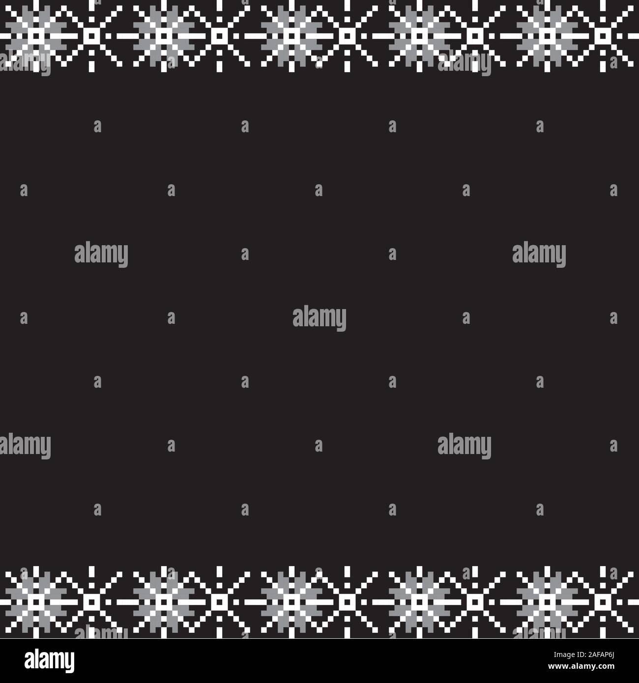 Christmas Fair Isle Floral Seamless Border - This is a fair isle floral ...